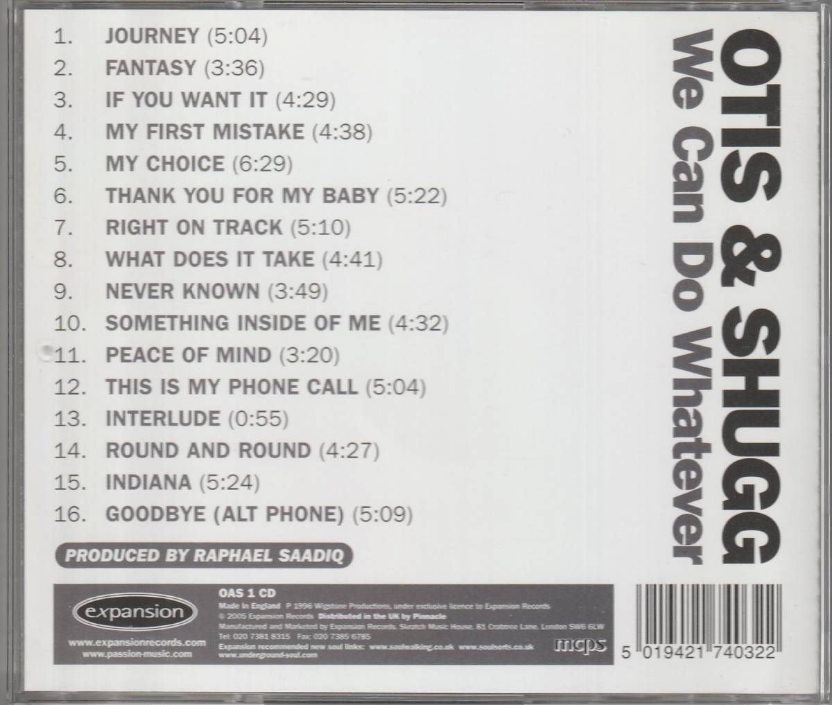 【やや傷や汚れあり】中古CD R&B/SOUL OTIS & SHUGG／We Can Do Whatever／インディR&B Raphael ...