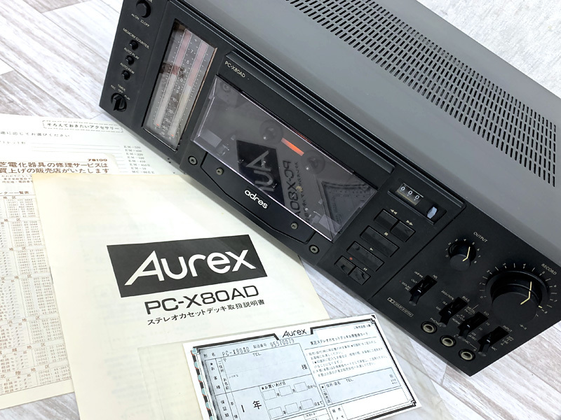 【やや傷や汚れあり】 受注生産品 Aurex PC-X80AD カセットデッキ 取扱説明書付 オーレックス の落札情報詳細| ヤフオク落札価格情報 オークフリー