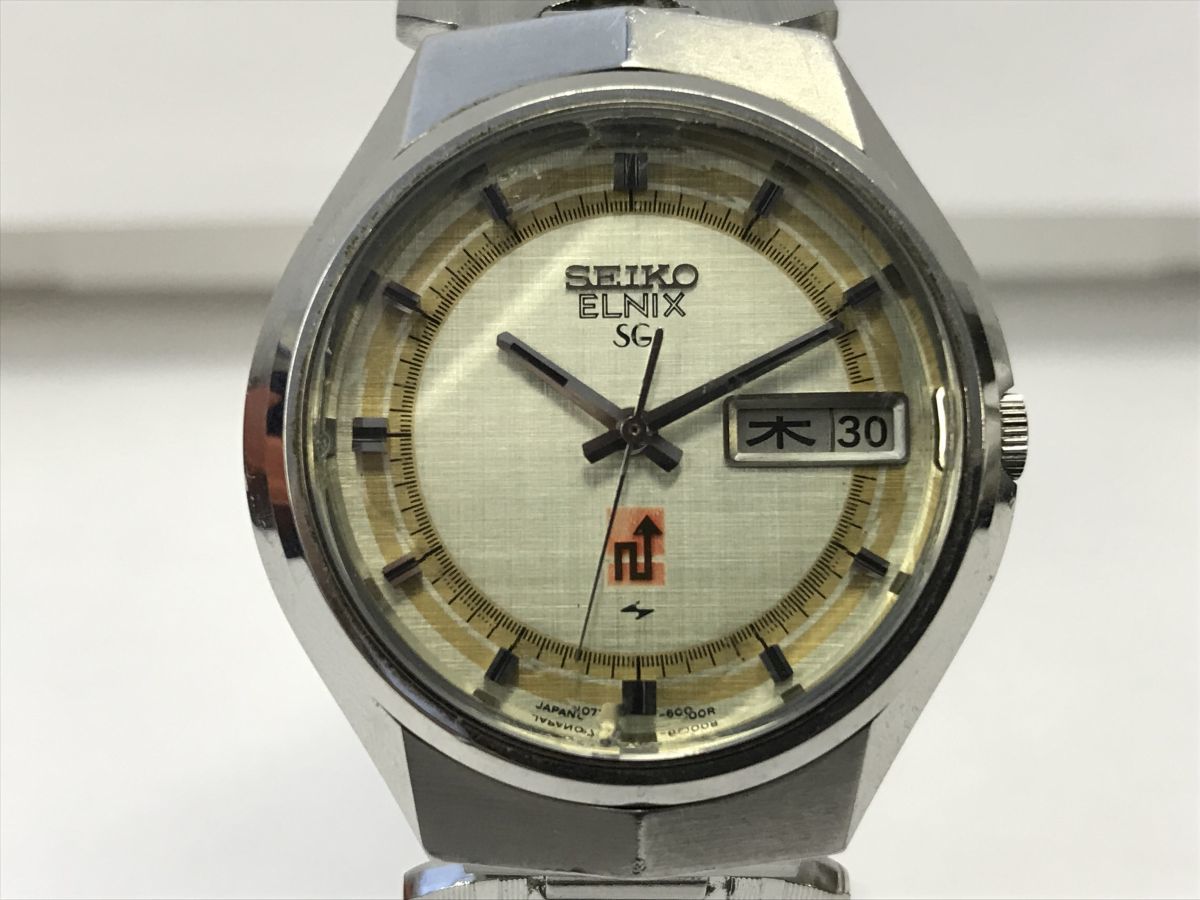 【傷や汚れあり】V436-I21-4075 SEIKO セイコー ELNIX SG エルニクス 0723-6000 デイデイト 電磁テンプ式 ...