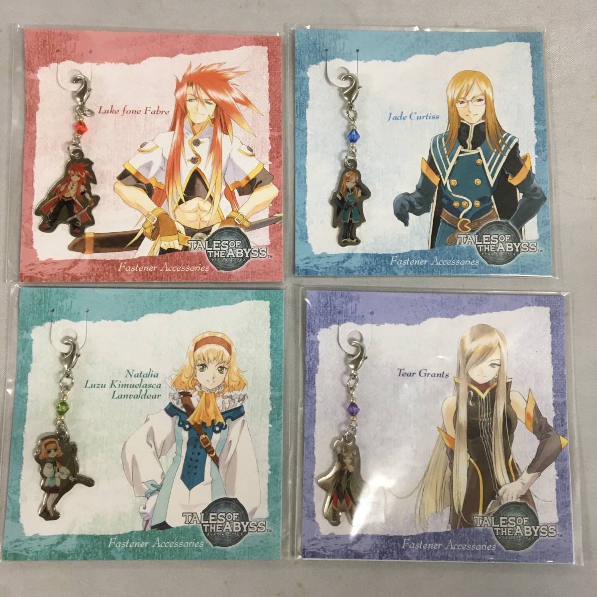 【未使用】 テイルズ オブ ジ アビス ファスナーアクセサリー 4点セット [ルーク ティア アニス ジェイド] 【22/0201/10の落札情報詳細 - Yahoo!オークション落札価格検索 ...