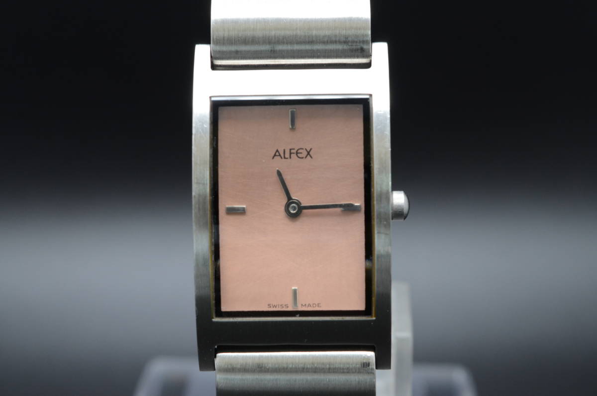 【やや傷や汚れあり】【中古】 ALFEX (アルフェックス) 5301-R レディース 2針 SWISS クオーツ 【電池交換済】 腕時計 ...