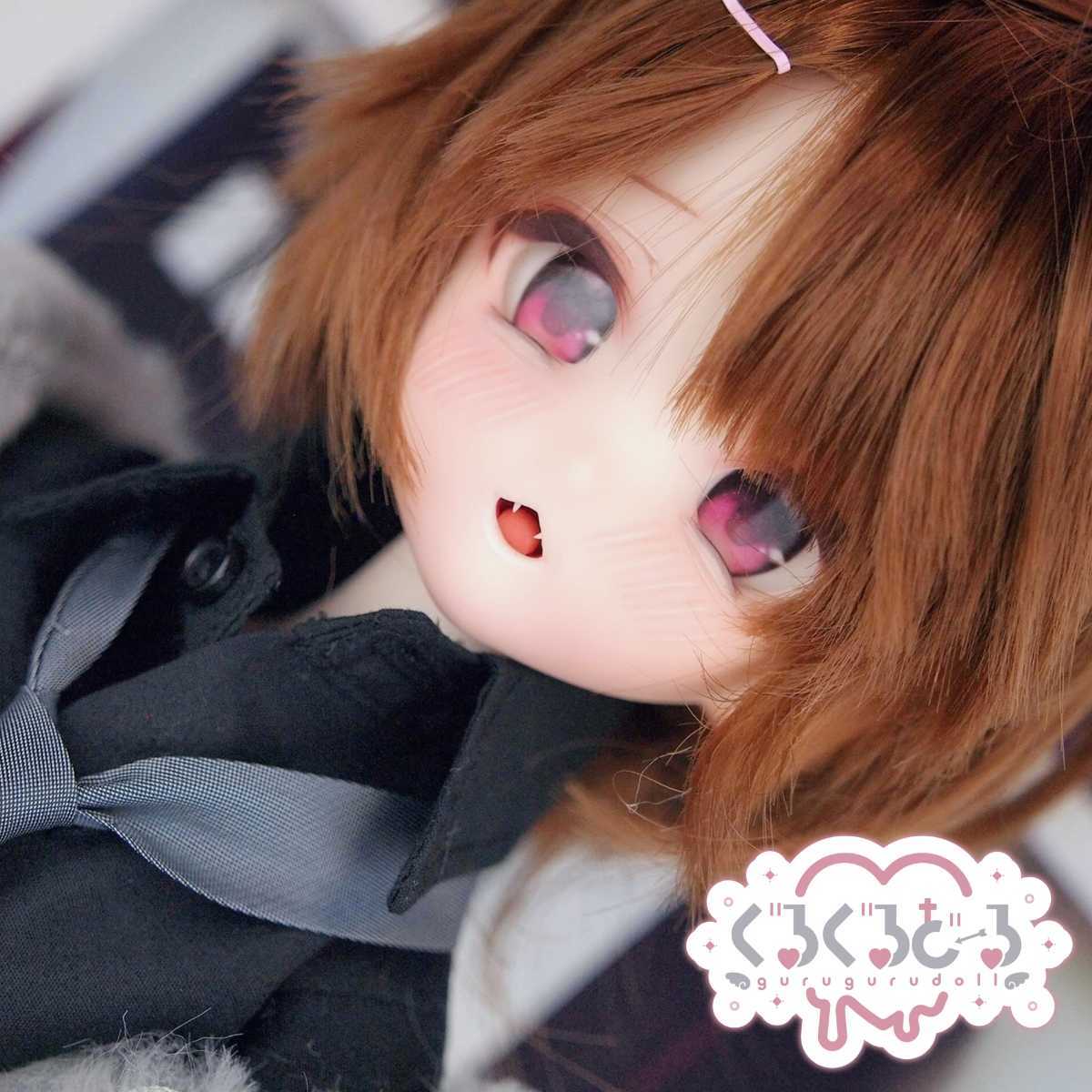 【やや傷や汚れあり】【ぐるぐる】DDH-10 SW肌 ドルフィードリーム MDD Dollfie Dream カスタムヘッド + 碁石アイ2種＋ 舌パーツ ボークス レジン盛り ※難有り の ...