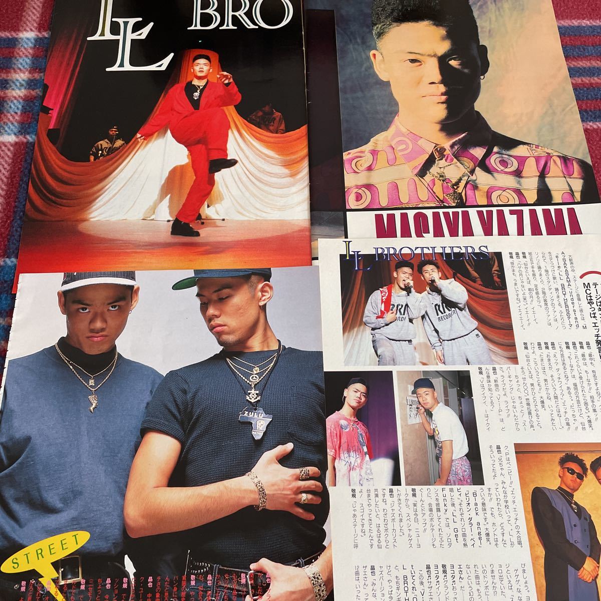 【やや傷や汚れあり】1988年〜 L.L BROTHERS エルエルブラザーズ 切り抜き 45ページ&ステッカー4枚&ハガキ1枚 敬規 晶也 ...
