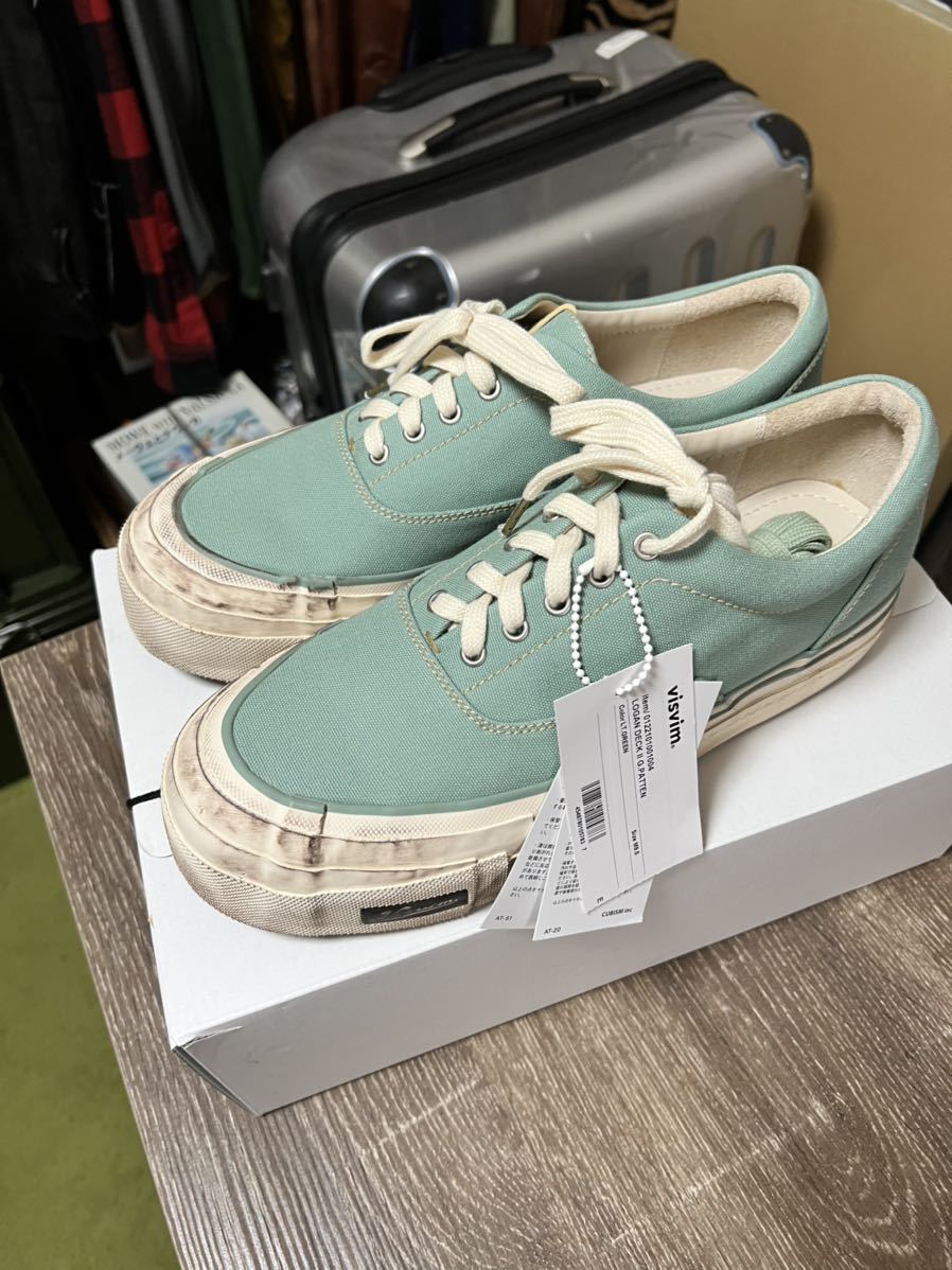 【未使用】visvim☆0122101001004☆LOGAN DECK Ⅱ G.PATTEN☆LT.GREEN☆サイズUS9.5☆新品未使用 ...