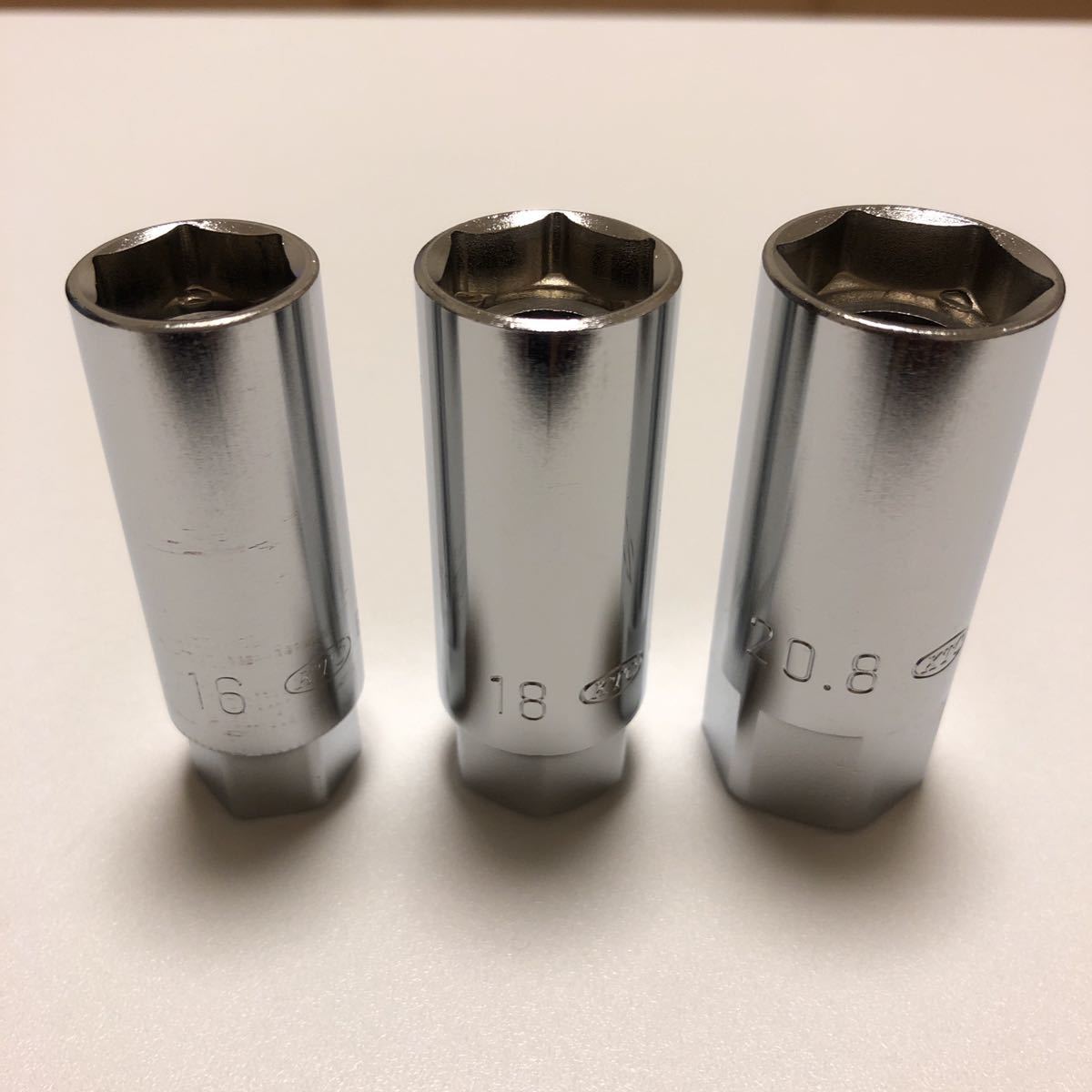 【未使用】★新品 KTC プラグソケットレンチ 3個セット(マグネット付)★B25P-16H B25P-18H B25P-20.8H プラグレンチ スパークプラグ 16mm 18mm 20 ...