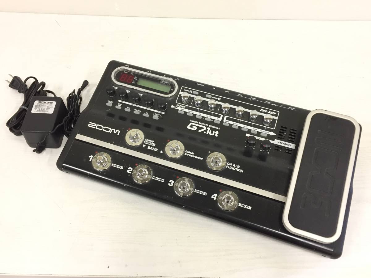【やや傷や汚れあり】〇ZOOM G7.1ut Guitar Effects Console ギター用 マルチエフェクター アダプター付属 動作 ...