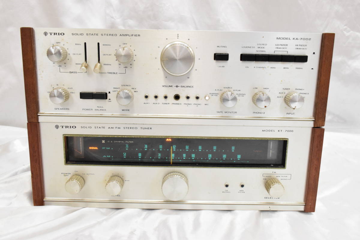 【傷や汚れあり】H★通電OK☆TRIO トリオ MODEL KT-7000 AM/FMステレオチューナー MODEL KA-7002 プリ ...