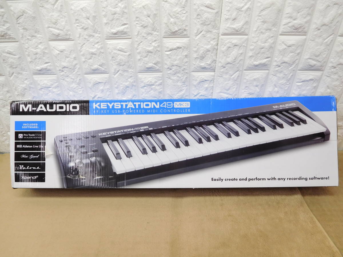 【目立った傷や汚れなし】T365 美品中古 送料無料 M-Audio Keystation 49 MK3 MIDIキーボード 49鍵 エム ...