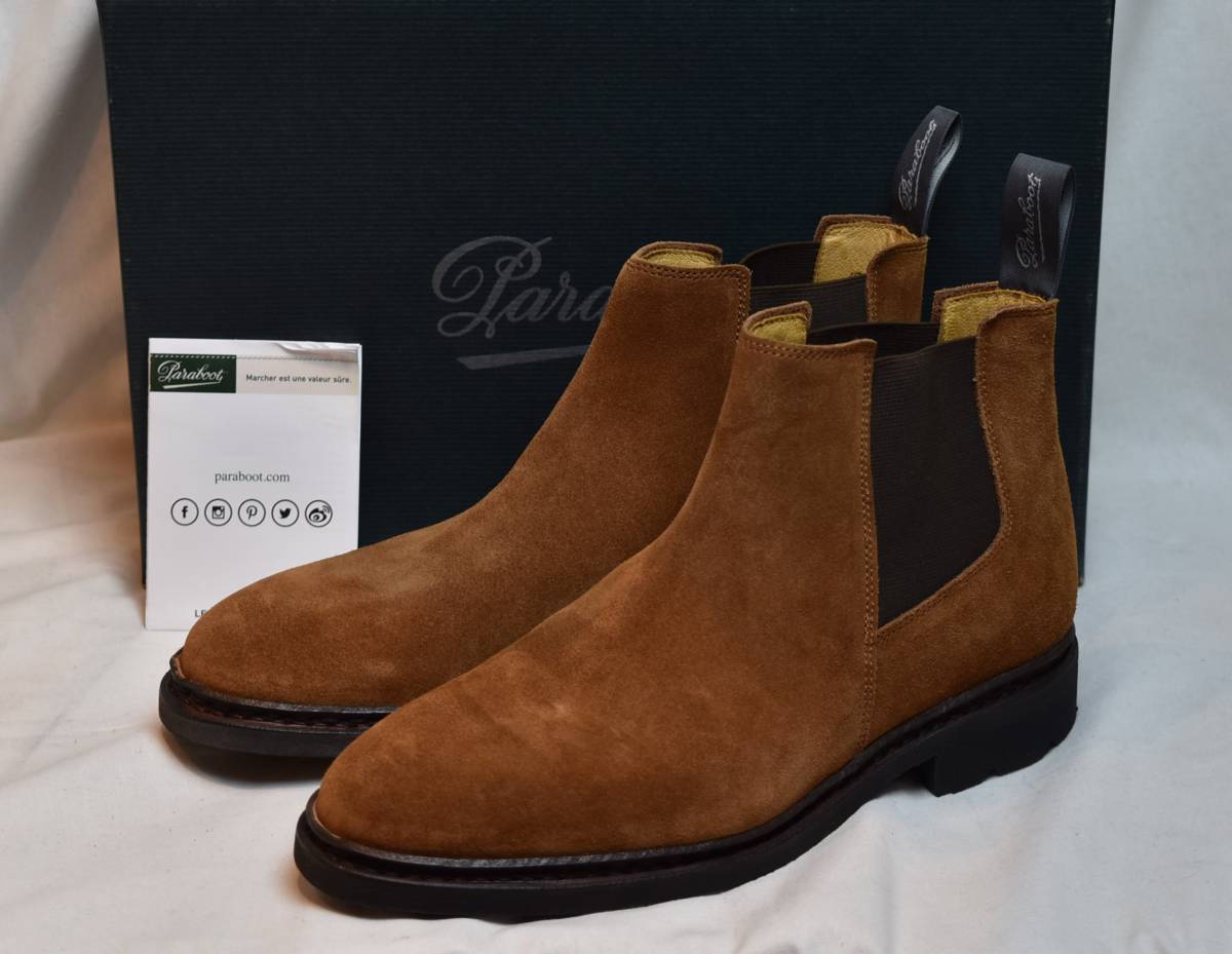 【未使用】パラブーツ paraboot CHAMFORT チェルシーブーツ VEL COGNAC 128437-5.5 24-24.5cm相当 ...