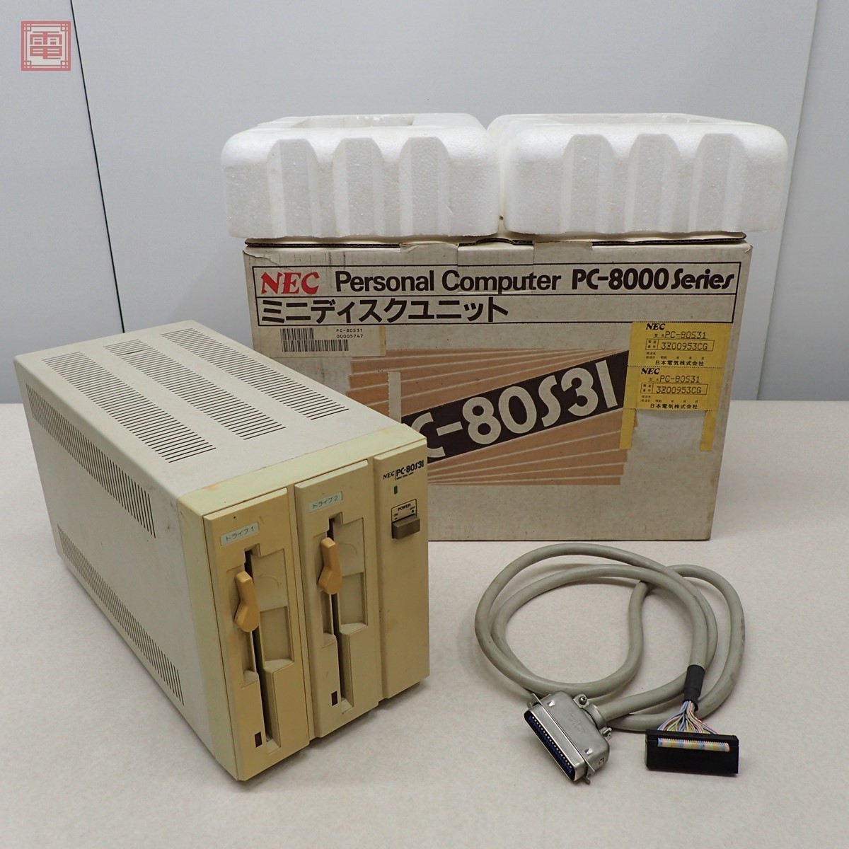 【全体的に状態が悪い】NEC PC-8000シリーズ ミニディスクユニット PC-80S31 箱付 日本電気 通電不可 ジャンク パーツ取りに ...