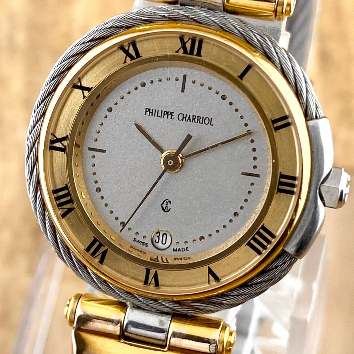【目立った傷や汚れなし】【1円〜】PHILIPPE CHARRIOL フィリップシャリオール 腕時計 レディース シルバー文字盤 ゴールド バングルウォッチ ローマン 可動品の落札情報詳細 ...