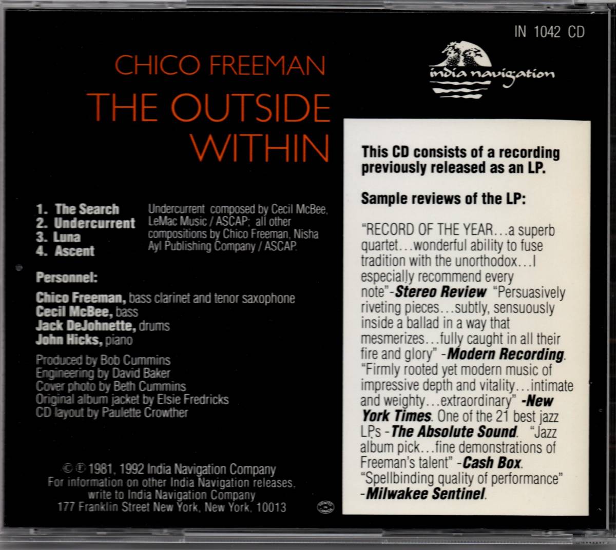 【やや傷や汚れあり】チコ・フリーマン CHICO FREEMAN / THE OUTSIDE WITHIN 【管理番号】210604の落札情報 ...