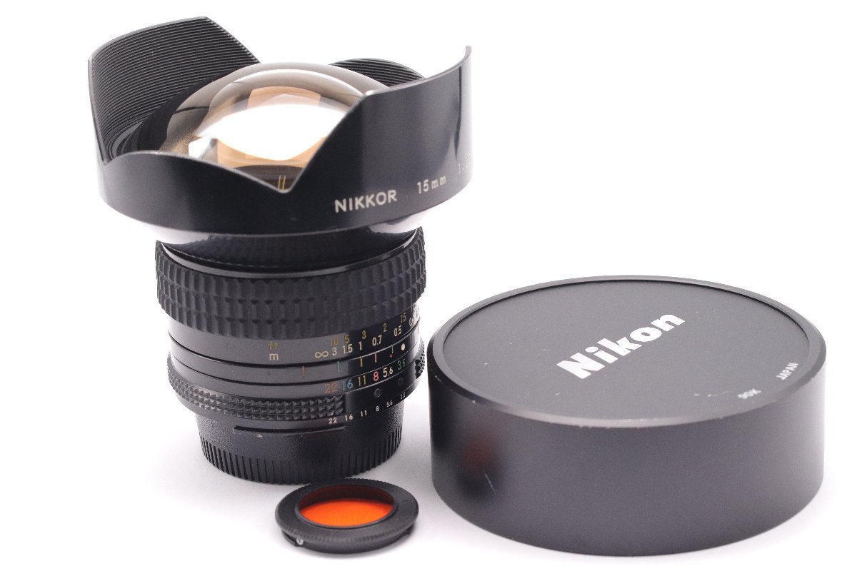【傷や汚れあり】NIKON ニコン NIKKOR 15mm F3.5 大口径 超広角 単焦点 カメラレンズ 一眼レフ 魚眼 40504-Yの ...