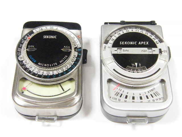 【やや傷や汚れあり】 SEKONIC APEX、SUPER MICROLITE METER セコニック 露出計 2点 アンティーク ジャンク ...