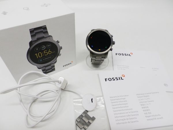 【傷や汚れあり】47 a344☆通電確認済 メンズ腕時計 フォッシル スマートウォッチ Gen3 DW4A FTW4001 ステンレス ...
