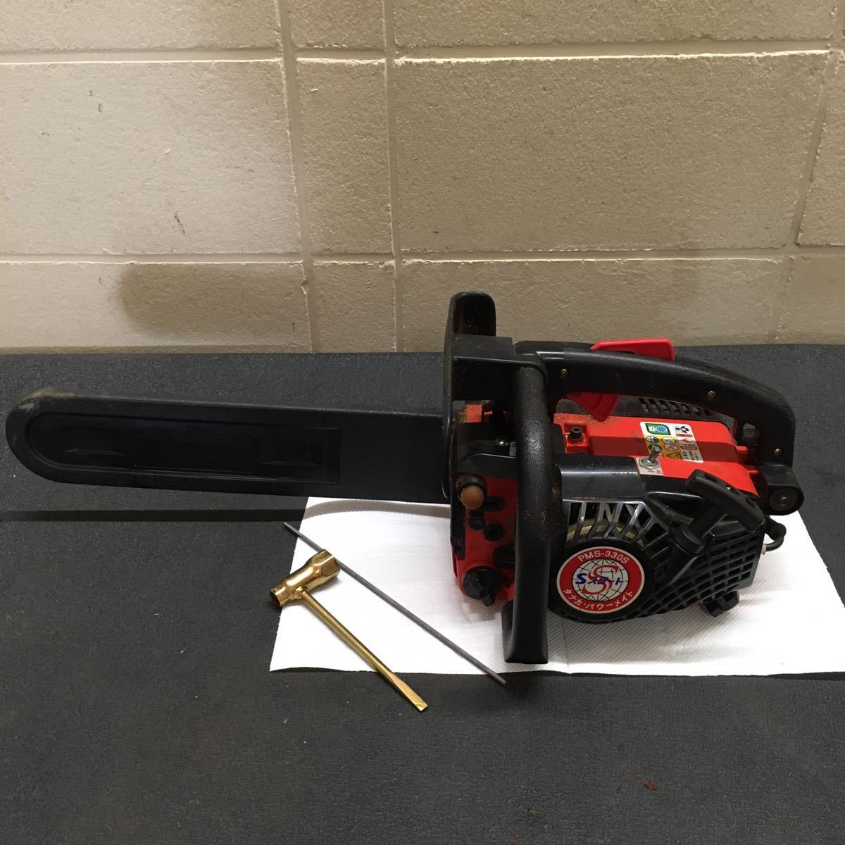 【傷や汚れあり】H【SEP 122】Tanaka PowerMate チェーンソー PMS-330S タナカ パワーメイト エンジン ...