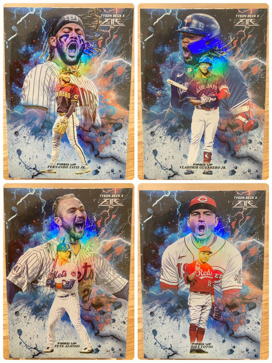 【未使用に近い】4枚Set 2022 Topps Fire Tyson Beck Insert MLB Baseball Vladimir ...