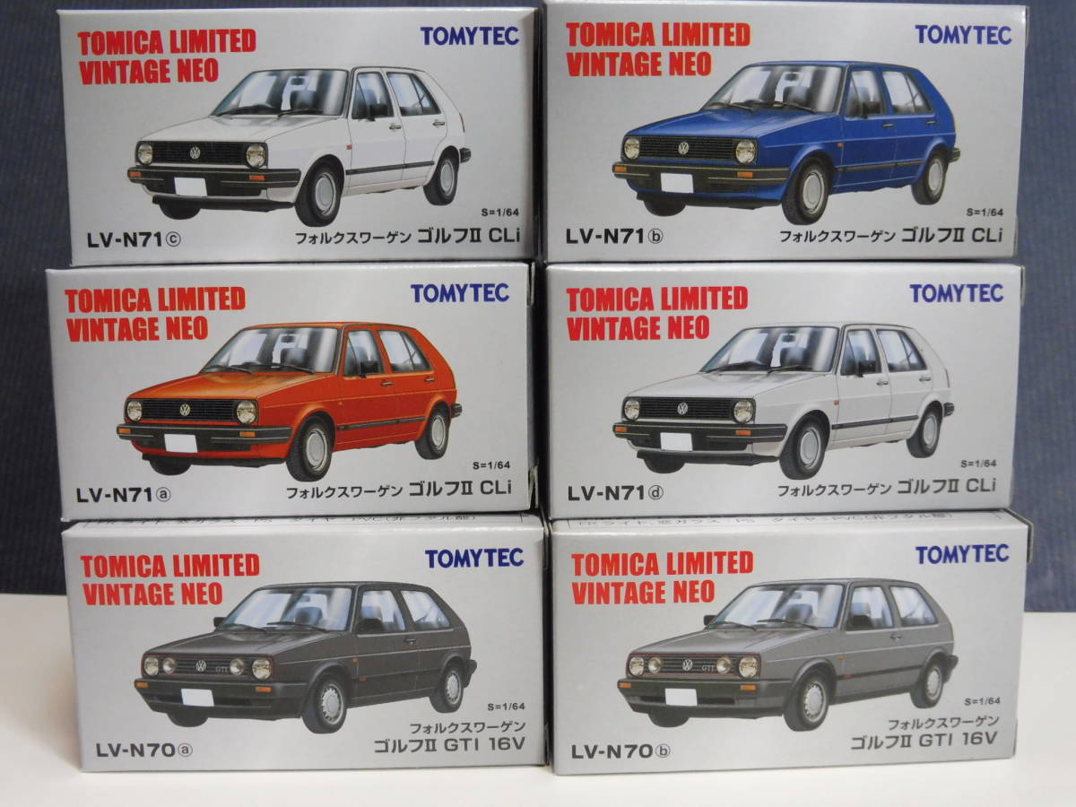 【未使用】トミカ ビンテージ LV N71 a b c d N70-a b ゴルフⅡ CLi GTI 16V NEO TOMICA ...