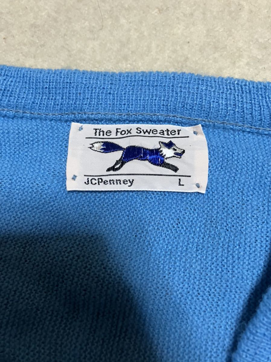 【目立った傷や汚れなし】デッドストックより使用 JC PENNEY THE FOX SWEATER タグ フラッシャー有り アクリルニット ...