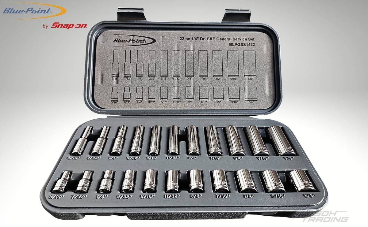 【未使用】Blue-Point Snap-on 1/4 ディープ シャローソケット 工具 セット 自動車 自転車 車両 インチセット 修理 整備 スナップオン ブルーポイント の落札情報詳細 ...