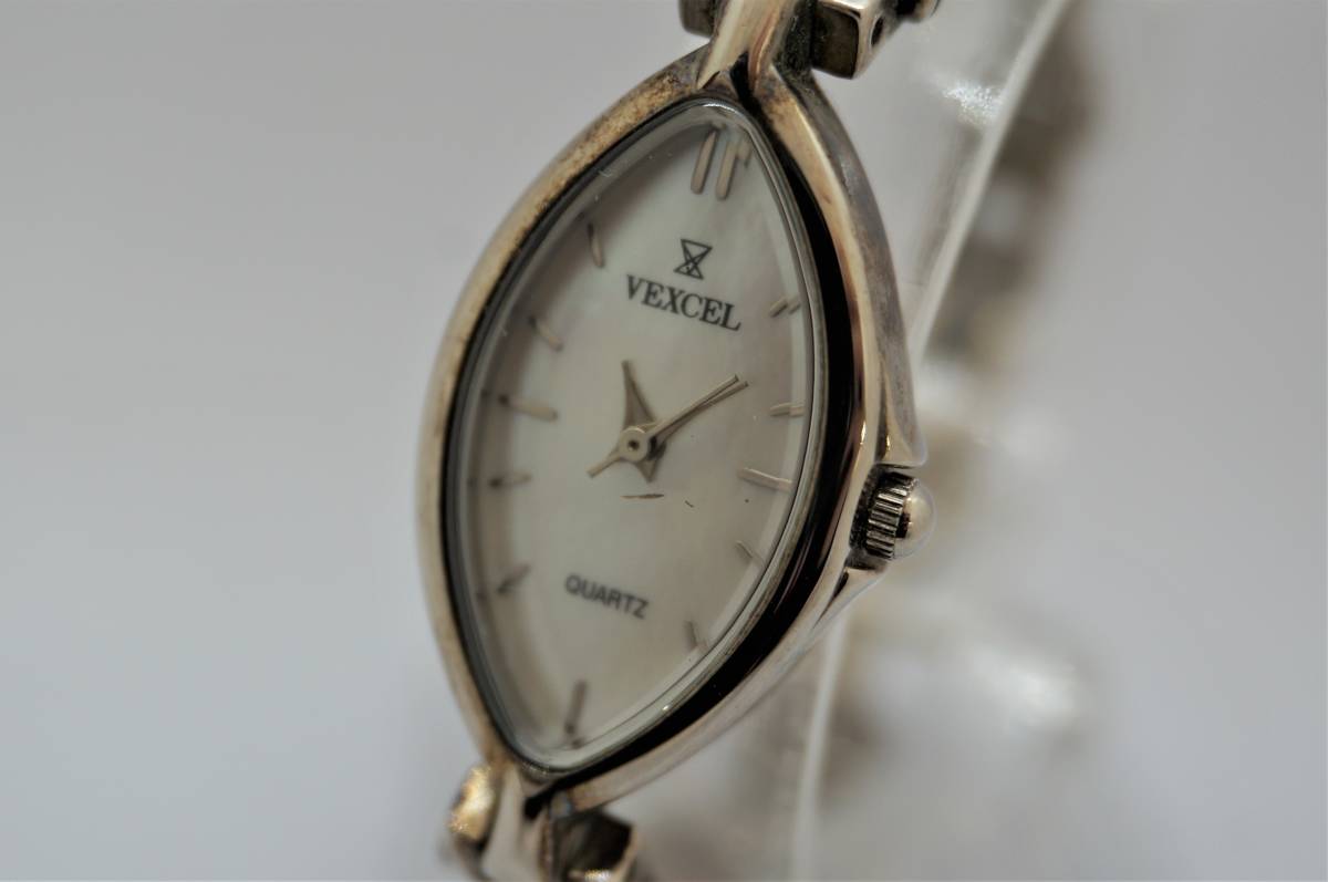 【傷や汚れあり】1円～ ヴェクセル Vexcel シェル文字盤 ラインストーンベルト 01055 レディース クォーツ 腕時計 動作品の落札 ...