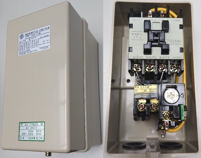 【未使用】【即決】戸上電機製、標準形電磁開閉器（PAK-11JM）200V1.5kwの落札情報詳細 - ヤフオク落札価格検索 オークフリー