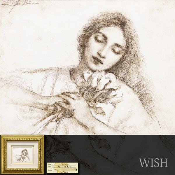 【目立った傷や汚れなし】【真作】【wish】リチャード・フランクリン Richard Franklin「春の目覚め」パステル 2号 美人貴重作