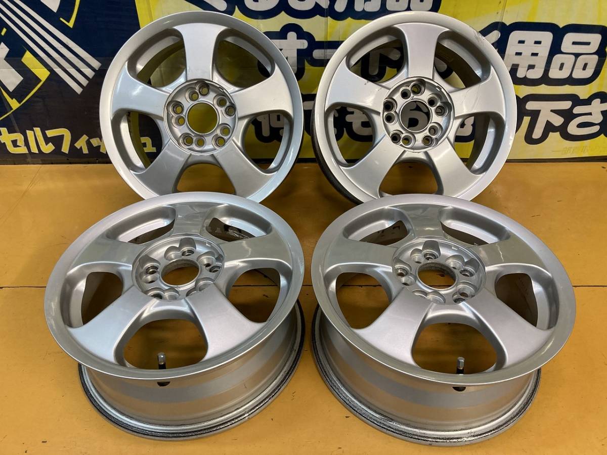 【傷や汚れあり】☆ブリヂストン ジーロ SS5 15インチ アルミ ホイール 6J +48 5穴 PCD100/114.3 マルチピッチ シルバー 4本 中古 汎用 BRIDGESTONE ...