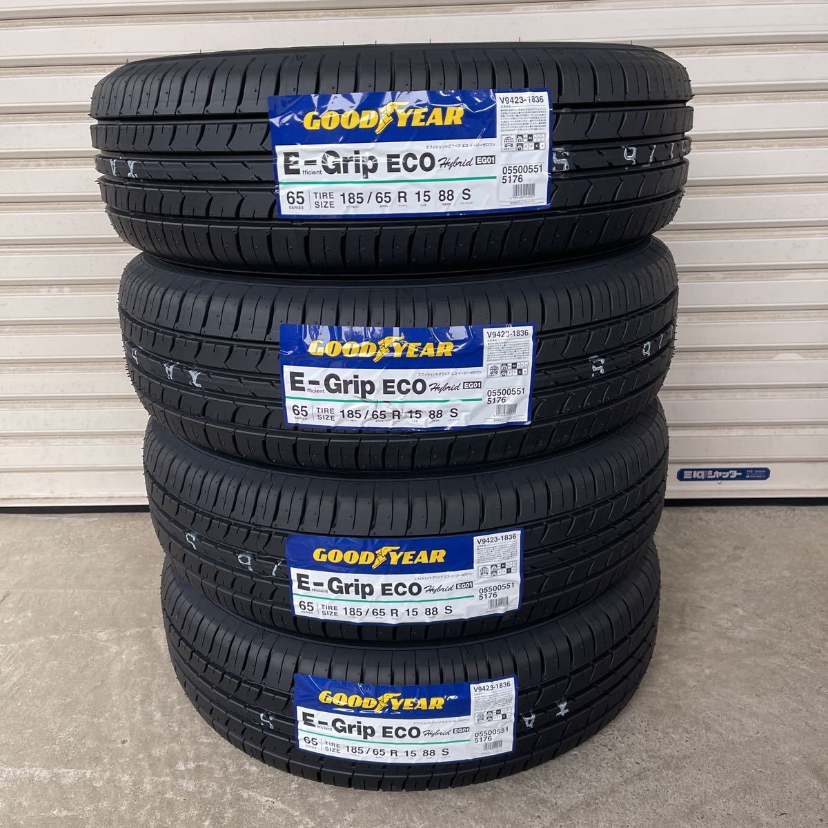 【未使用】新品 GOODYEAR グッドイヤー EfficientGrip ECO EG01 185/65R15インチ 4本セットノートeパワーフリードMAZDA2デミオ2022年製造 夏 ...