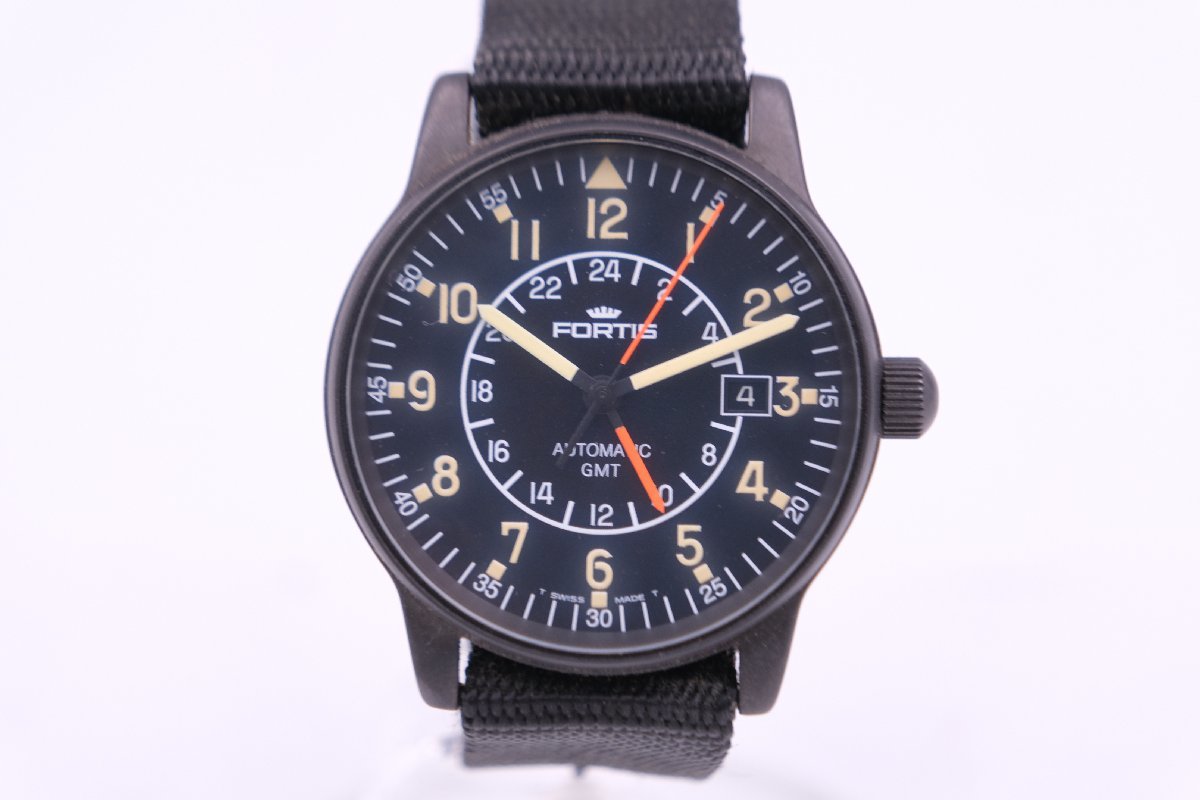 【やや傷や汚れあり】【t02561】FORTIS フォルティス ブラックパイロット GMT 596.18.148 自動巻き ブラック文字盤 腕時計 格安スタート の落札情報詳細| ヤフオク落札 ...