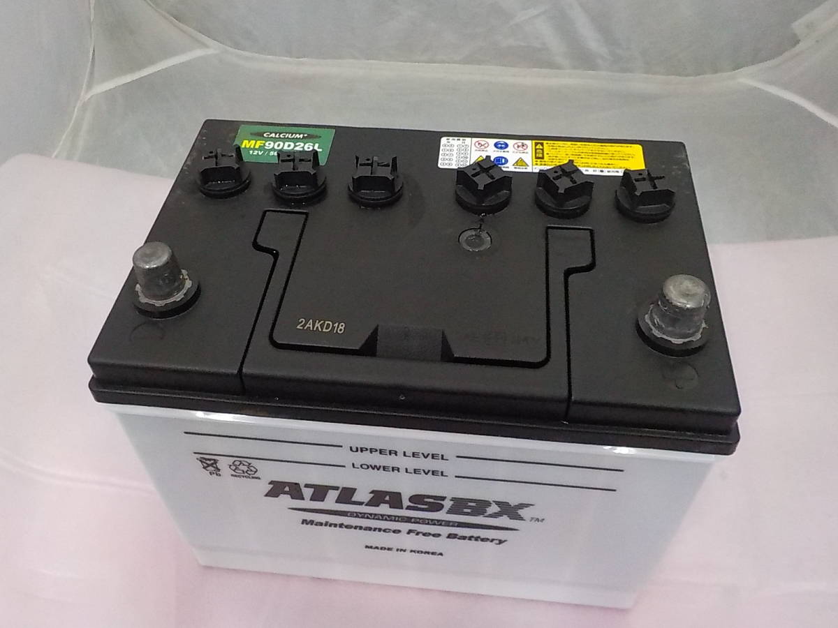 【目立った傷や汚れなし】1円～ MF90D26L 中古品 国産車用カーバッテリー アトラス ATLAS 互換48D26L/55D26L/65D26L/75D26L/80D26L/85D26L ...