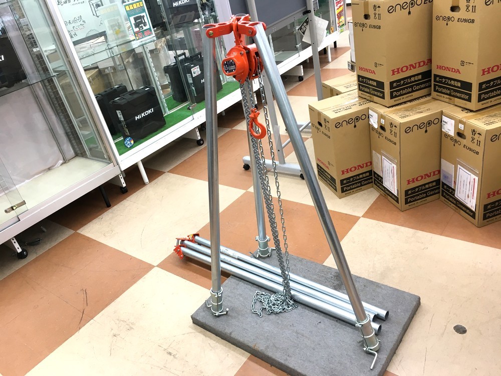 【やや傷や汚れあり】 【店頭引取のみ】中古品 程度良好 象印 C-21型 0.5t フック式チェーンブロック 三脚付き / タコマン KT-10 携帯三脚 ※現状品の落札情報詳細 ...