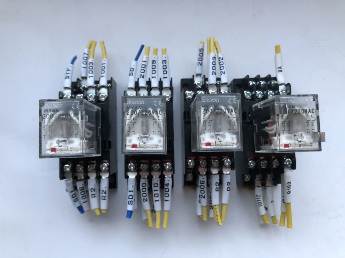【目立った傷や汚れなし】【中古品】オムロン ミニパワーリレー Omron My4n 最大 5a 250v、リレーソケット 4個の落札情報詳細