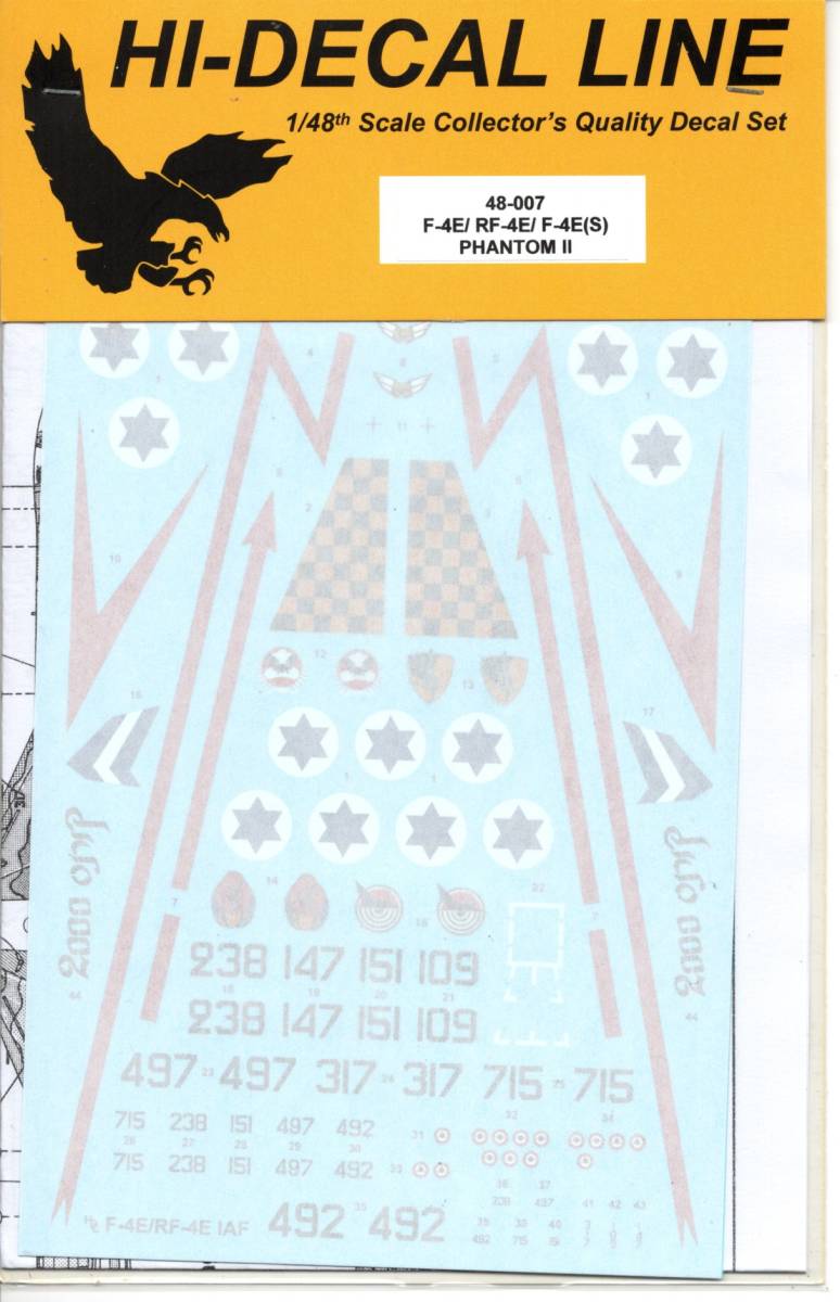 【未使用】1/48 Hi Decal ハイデカール HD48007 McDonnell F-4E/RF-4E/F-4E(S) Phantom ...