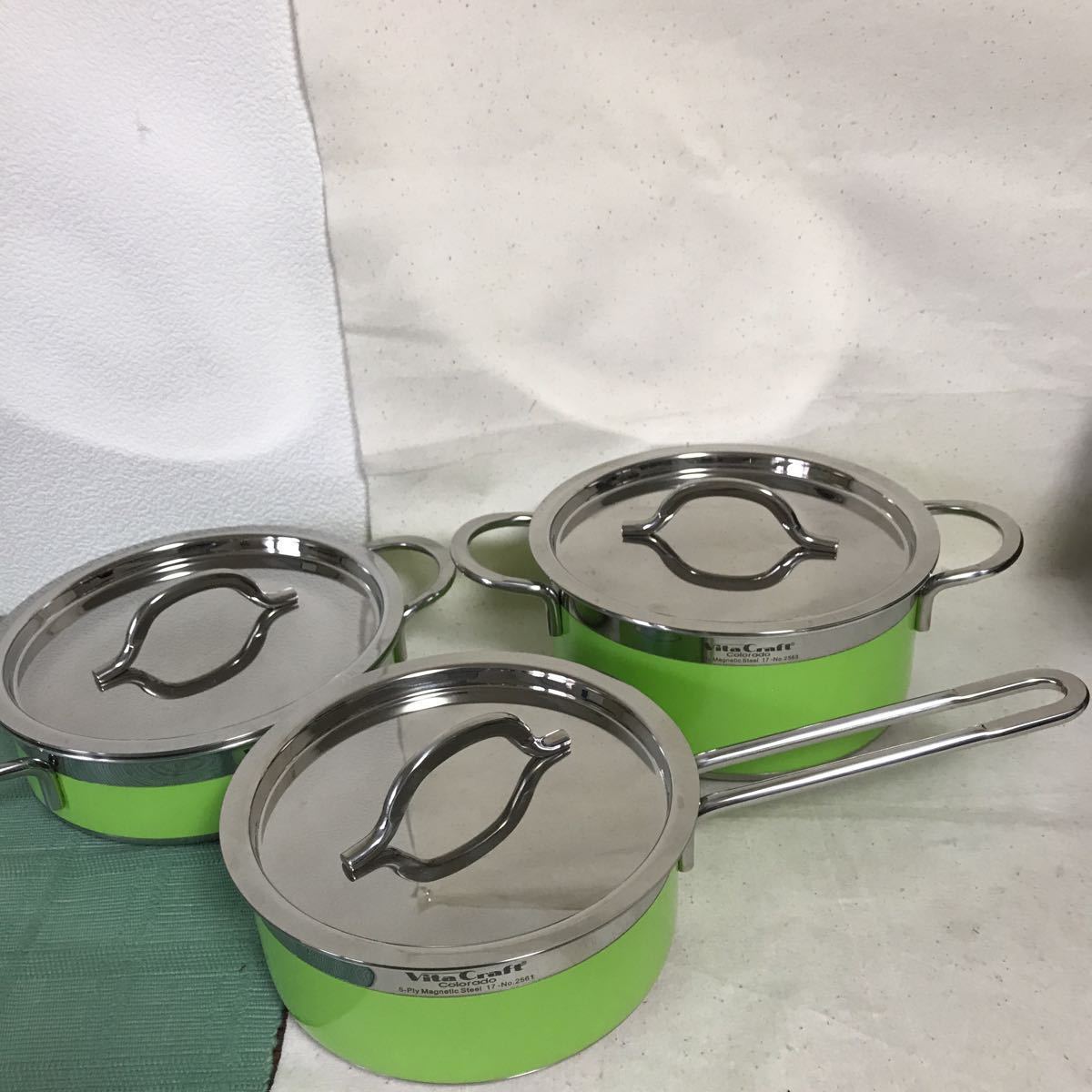 【傷や汚れあり】Z-205 鍋セット ビタクラフトVita Craft Colorado 5-ply Magnetic Steel 17 -No.2561・2562・2563 サイズ(18cm ...