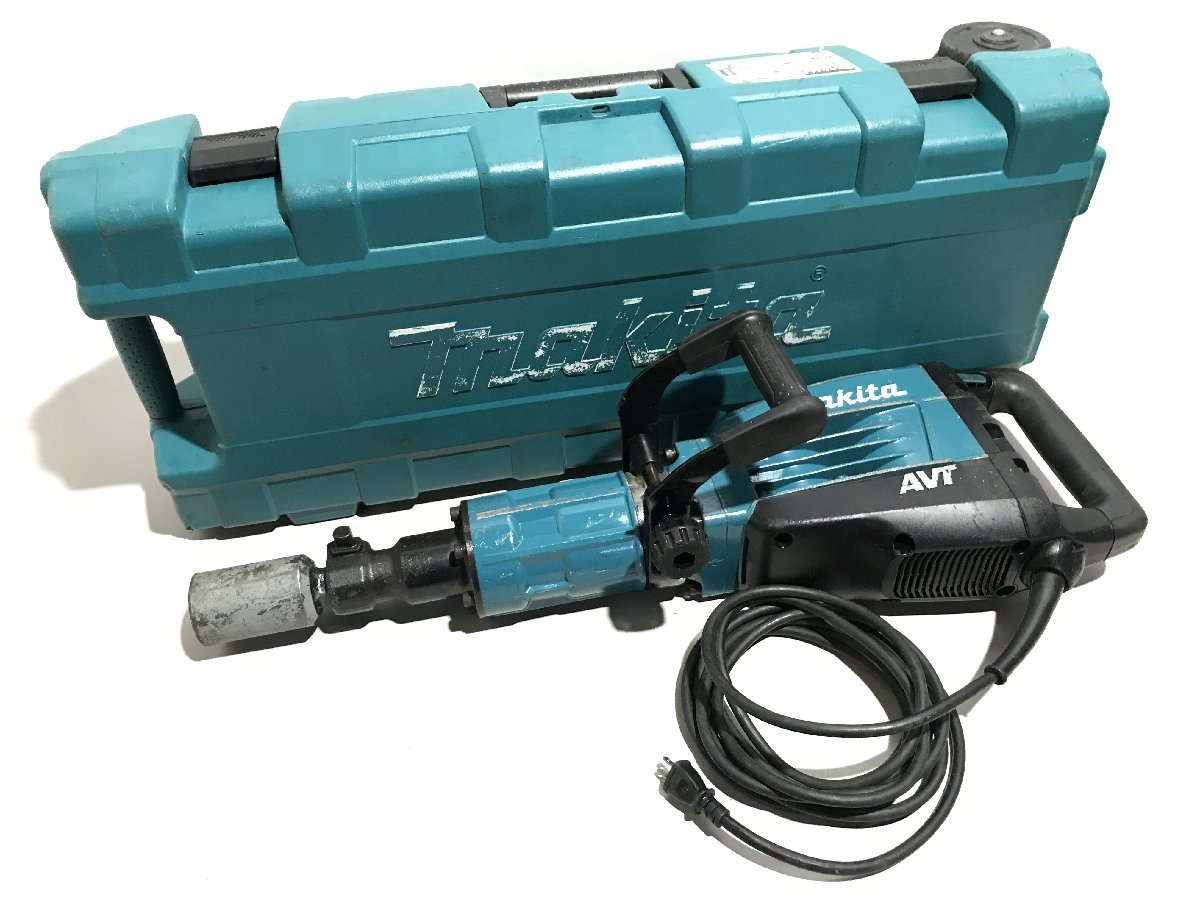 【やや傷や汚れあり】 動作確認動画有り makita マキタ 電動ハンマー HM1317C 六角軸 単管打ち込みアダプター付属 100V 中古 ...