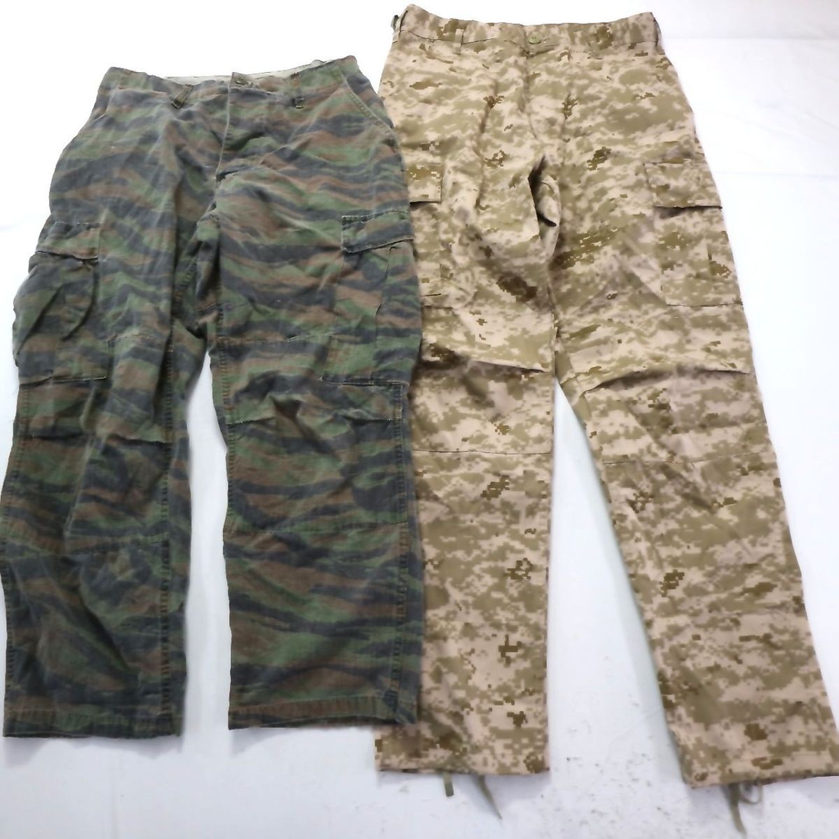 【やや傷や汚れあり】 カモ柄MIX パンツ set デジカモ ウッドランドカモ 他 (メンズM） 8枚セット まとめ売り 古着卸 1円スタート ...