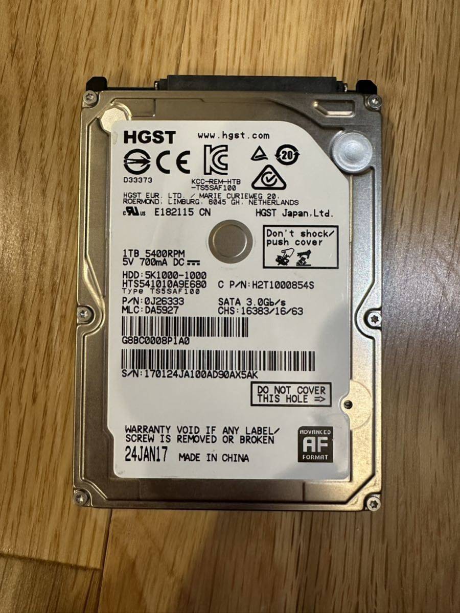 【未使用に近い】HGST TravelStar 1TB HTS541010A9E680 2.5インチ SATA HDD #5AKの落札情報詳細 ...