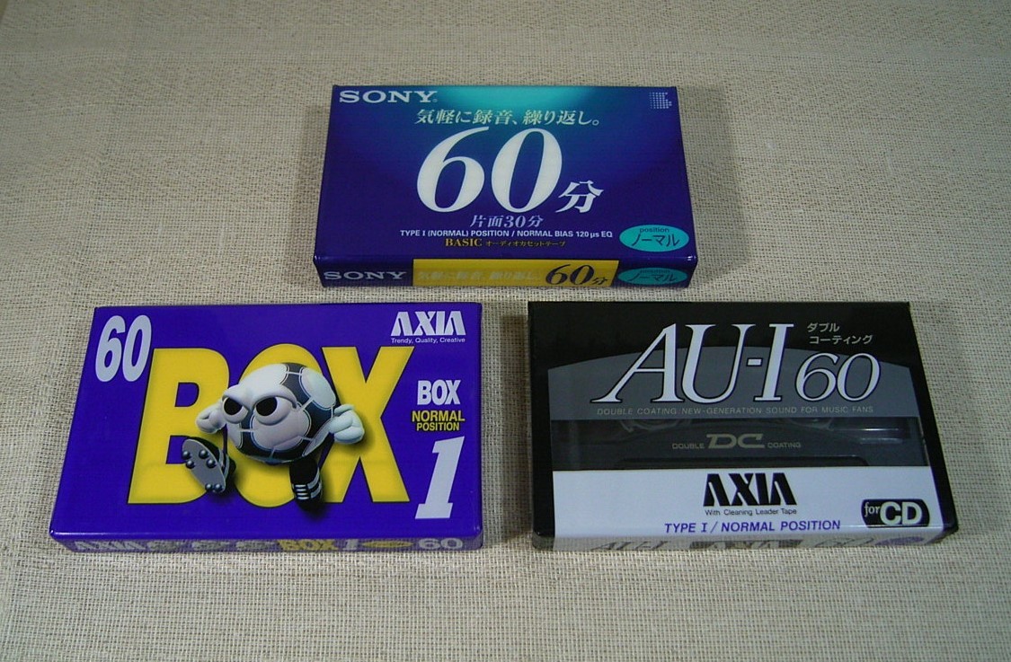 【未使用】カセットテープ ノーマル SONY BASIC-60 / AXIA BOX1-60 / AXIA AU-I60 3個セット 未開封 ...