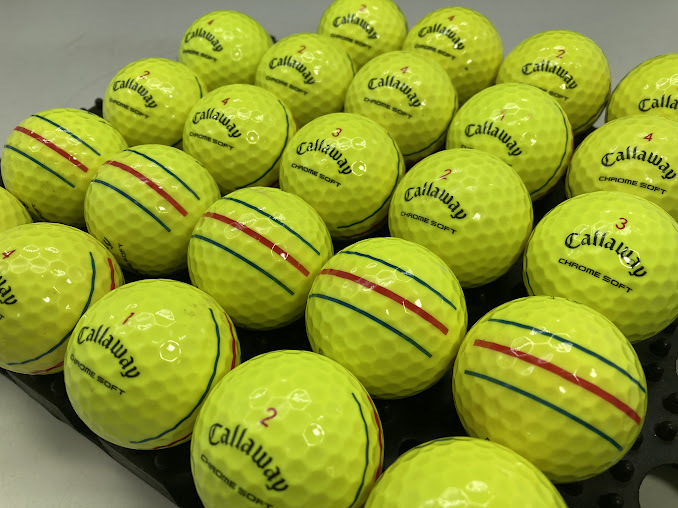 【傷や汚れあり】【激安】Callaway キャロウェイ CHROME・SOFT 2019年モデル トリプルトラック イエロー 24個 B級 ...
