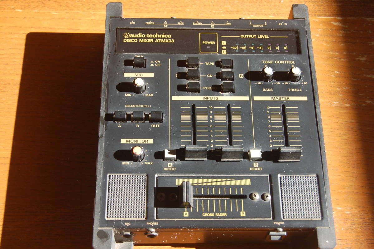 【やや傷や汚れあり】audio-technica DISCO MIXER AT-MX33・オーディオテクニカ ディスコ ミキサー DJミキサー ...