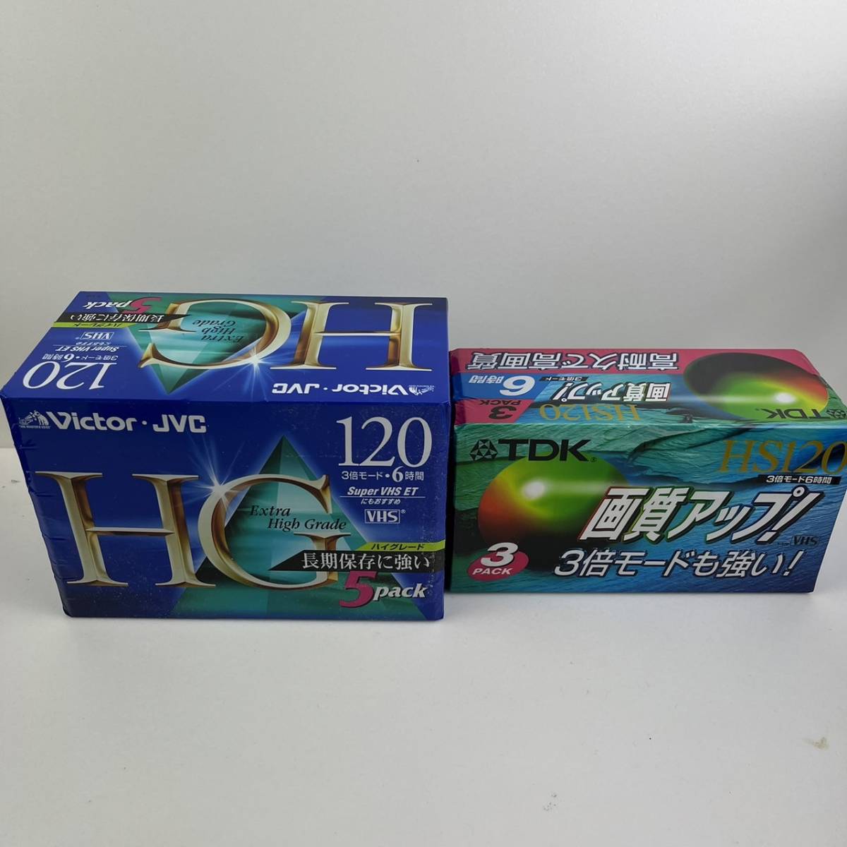【未使用】★未開封・未使用品★ Victor・jcv Tdk 録画 Vhs ビデオテープ まとめて2点セット ビデオカセットテープ ハイ