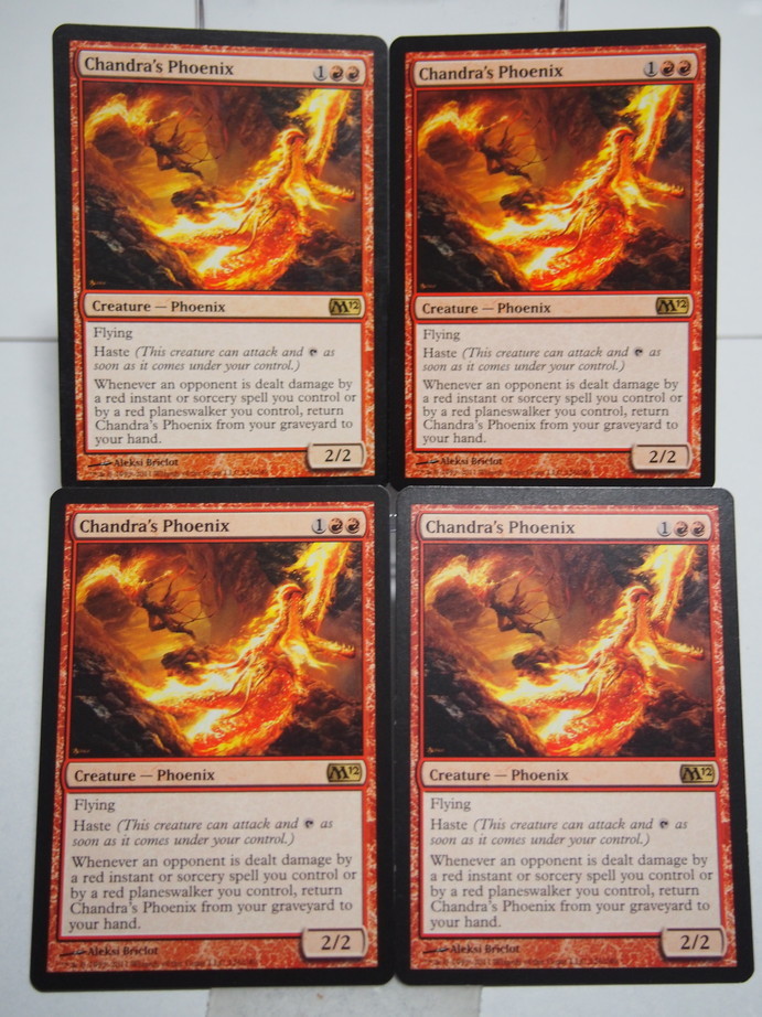 【目立った傷や汚れなし】5692/チャンドラのフェニックス/Chandra's Phoenix/基本セット2012【通常版】【4枚セット ...