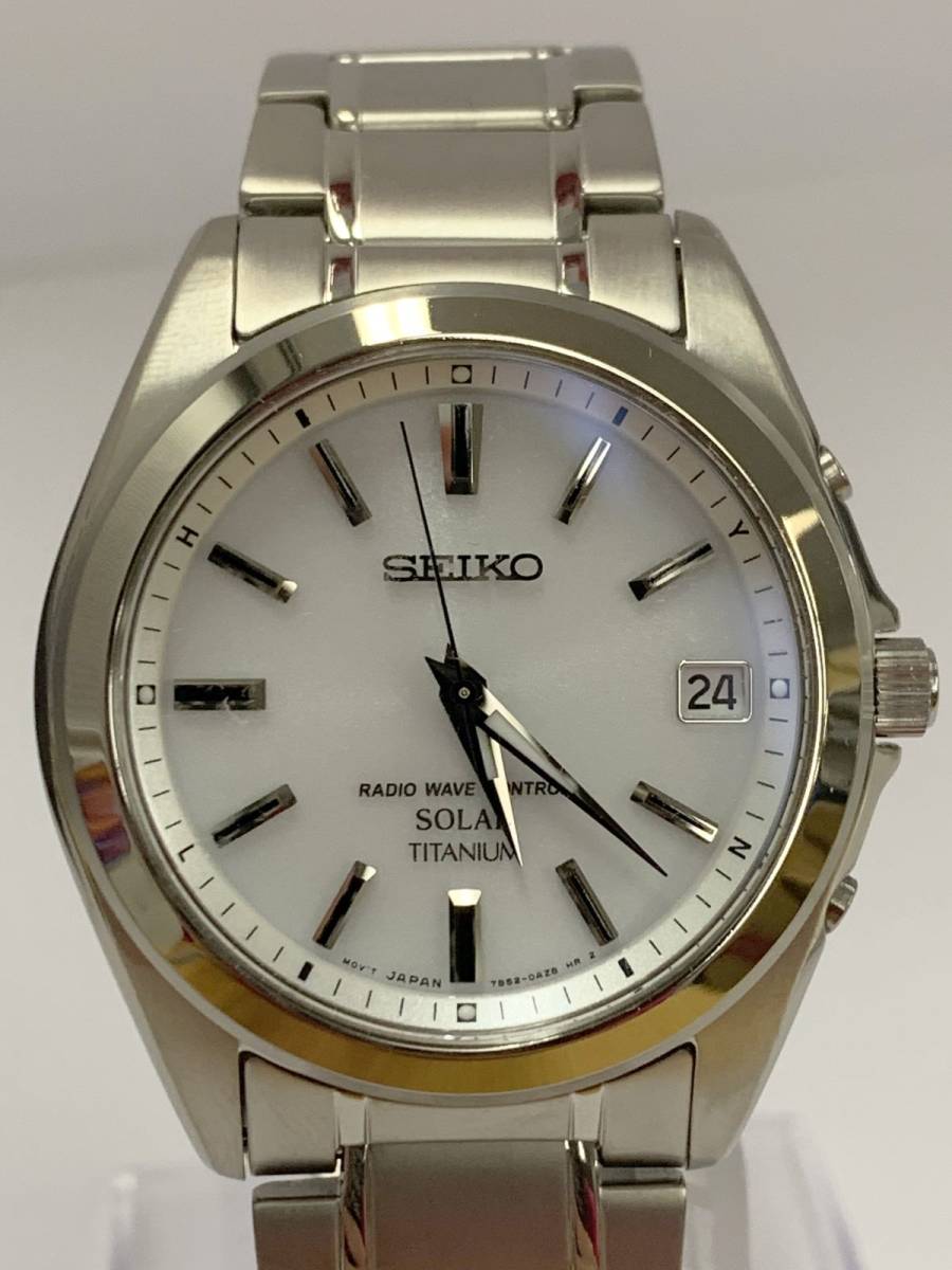 【傷や汚れあり】L450-A84-161 SEIKO セイコー SPIRIT スピリット チタニウム 7B22-0AD0 デイト メンズ ...