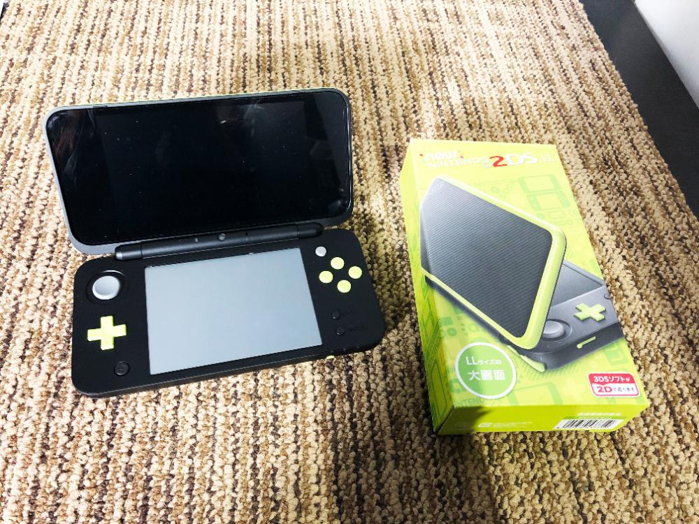 【やや傷や汚れあり】 ★ 中古★Nintendo 任天堂 Newニンテンドー2DS LL 箱有 ブラック/ライム【JAN-001】B9YBの ...