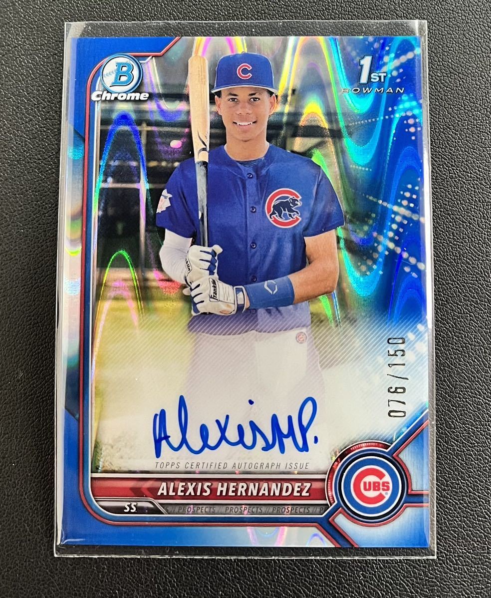 【未使用に近い】2022 Bowman Chrome MLB Alexis Hernandez Cubs 150枚限定 1st Auto ...