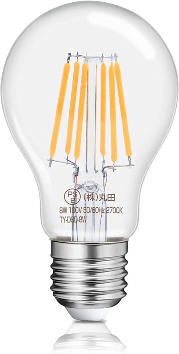 【未使用】【限定1個】Tengyuan LED電球 エジソン電球 E26口金 フィラメント電球 60W形相当 電球色 8W 800lm 省エネ レトロ クリア電球の落札情報詳細 - Yahoo ...