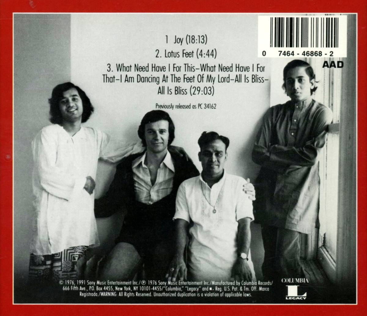 【未使用に近い】Shakti With John McLaughlin ; Shankar, Zakir Hussain, Vikku ...