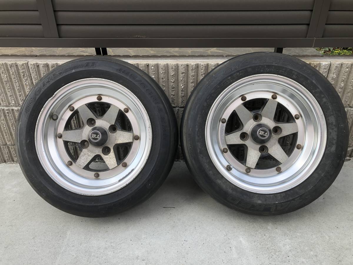 【傷や汚れあり】ロンシャン LONGCHAMP XR-4 PCD114.3 6Jくらい? 14インチ オフセット不明 2本セット センターキャップつき 古タイヤ付き 旧車 ハチロクの落札情報 ...