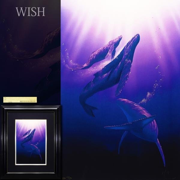 【目立った傷や汚れなし】【真作】【wish】クリスチャン・ラッセン Lassen「ロードオブザシー」シルクスクリーン 約10号 直筆サイン